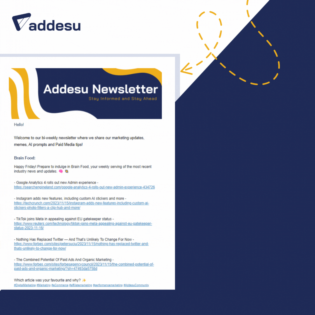 Addesu on LinkedIn: #newsletter #marketing #digitalmarketing Addesu on LinkedIn: #newsletter #marketing #digitalmarketing