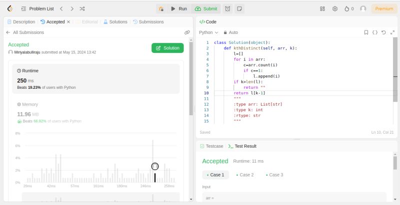 Miriyala Bulliraju on LinkedIn: DAY-64:Kth Distinct String in an Array... Miriyala Bulliraju on LinkedIn: DAY-64:Kth Distinct String in an Array...