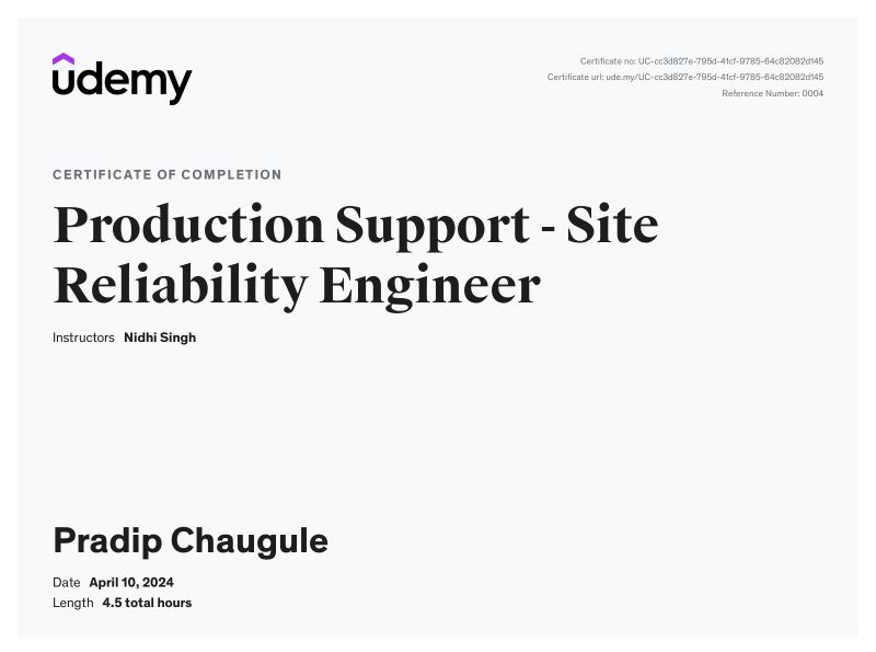 Pradip Chaugule on LinkedIn: #sre Pradip Chaugule on LinkedIn: #sre