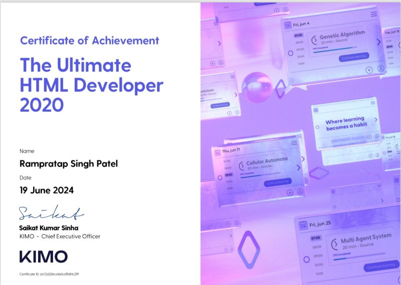 Rampratap Singh patel on LinkedIn: #html #webdevelopment #certification ... Rampratap Singh patel on LinkedIn: #html #webdevelopment #certification ...