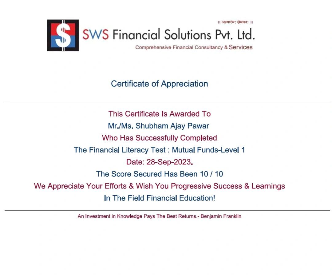 Shubham Pawar on LinkedIn: Successfully Completed The Financial ... Shubham Pawar on LinkedIn: Successfully Completed The Financial ...