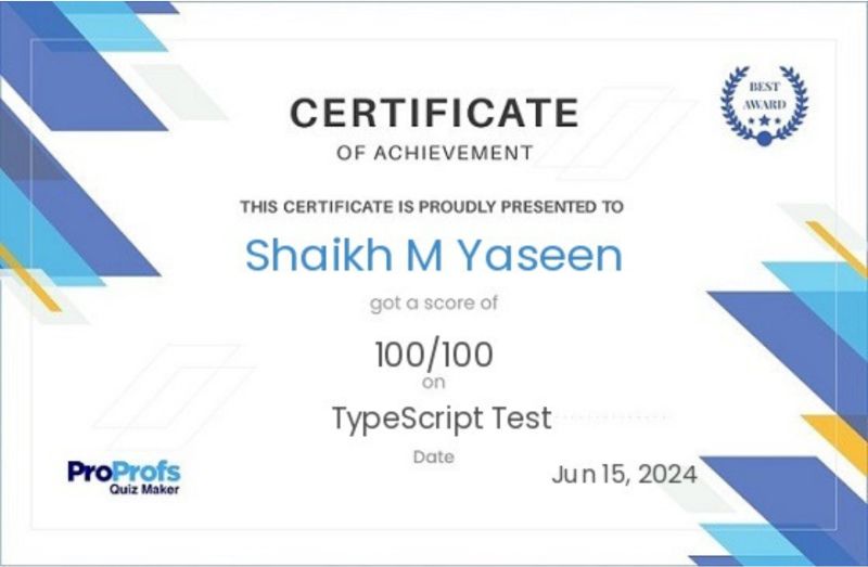 Shaikh Muhammad Yaseen on LinkedIn: #ai #typescript #learning #proprofs Shaikh Muhammad Yaseen on LinkedIn: #ai #typescript #learning #proprofs