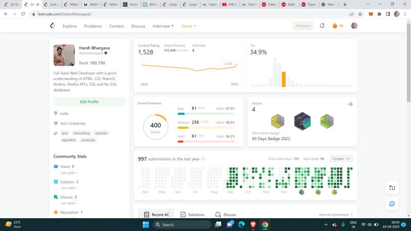 Harsh Bhargava on LinkedIn: #leetcode #programming #coding # ... Harsh Bhargava on LinkedIn: #leetcode #programming #coding # ...