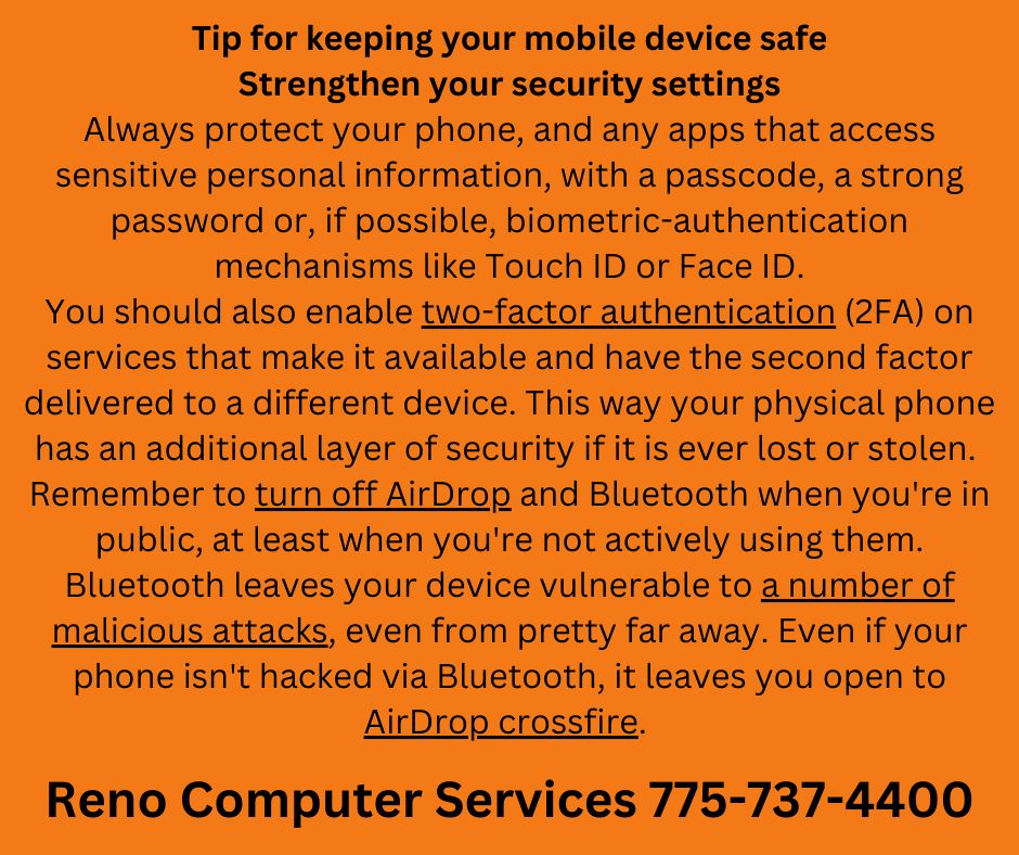 Reno Computer Services, LLC on LinkedIn: Tip for keeping your mobile ... Reno Computer Services, LLC on LinkedIn: Tip for keeping your mobile ...
