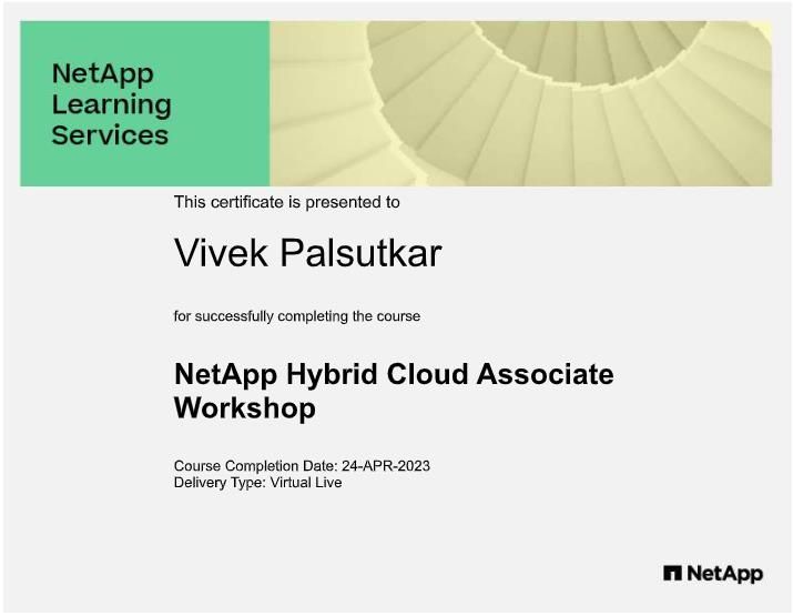 Vivek Palsutkar on LinkedIn: #netappcertified #hybridcloud # ... Vivek Palsutkar on LinkedIn: #netappcertified #hybridcloud # ...