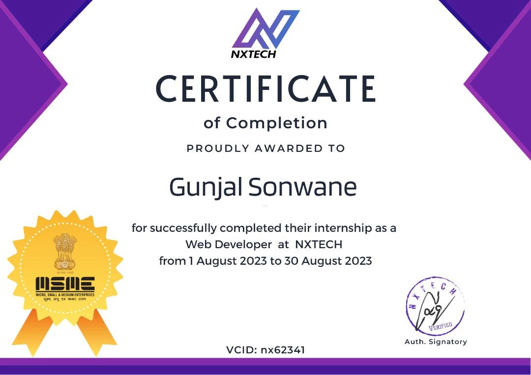 Gunjal Sonwane on LinkedIn: #nxtech #webdeveloper #nxtech # ... Gunjal Sonwane on LinkedIn: #nxtech #webdeveloper #nxtech # ...