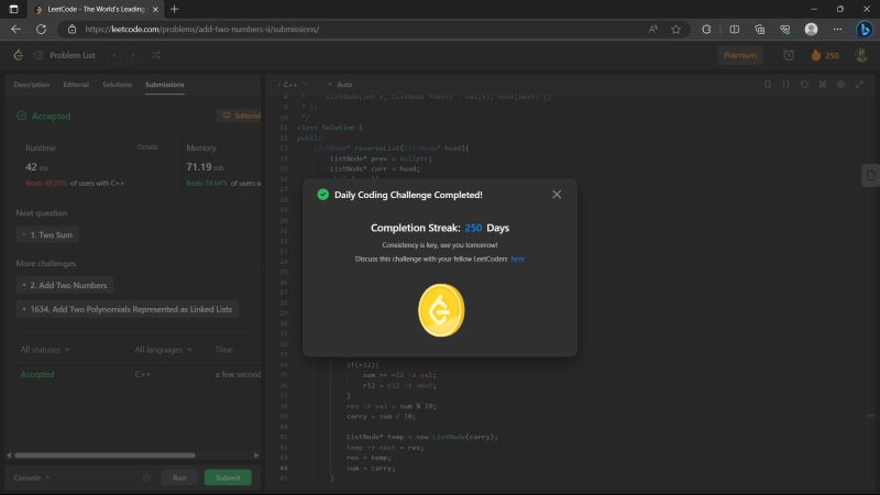 Ritesh Kumar Shikarwar on LinkedIn: Celebrating 250 Days of LeetCode ... Ritesh Kumar Shikarwar on LinkedIn: Celebrating 250 Days of LeetCode ...
