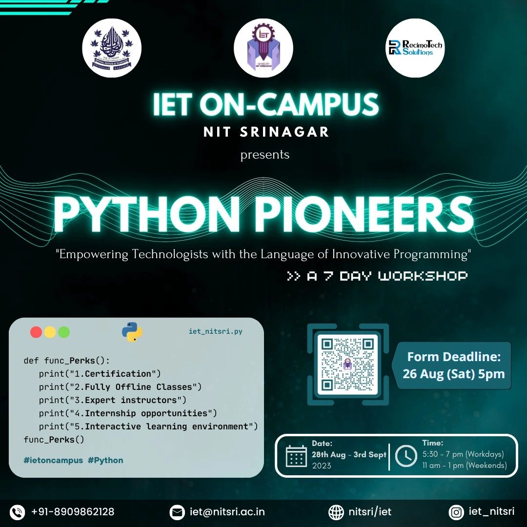National Institute of Technology Srinagar on LinkedIn: PYTHON Pioneers ... National Institute of Technology Srinagar on LinkedIn: PYTHON Pioneers ...