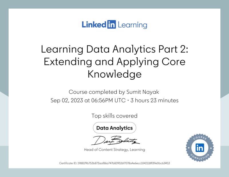 Sumit Nayak on LinkedIn: Certificate of Completion Sumit Nayak on LinkedIn: Certificate of Completion