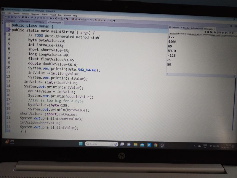 Yanala Manasa on LinkedIn: Practice 14 java : Casting numerical values ... Yanala Manasa on LinkedIn: Practice 14 java : Casting numerical values ...