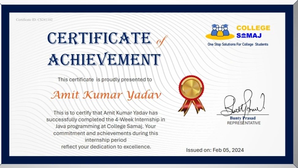 Amit Kumar Yadav on LinkedIn: #certificate #achievement #intership # ... Amit Kumar Yadav on LinkedIn: #certificate #achievement #intership # ...