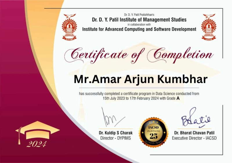 Amar Kumbhar on LinkedIn: #datascience #certification # ... Amar Kumbhar on LinkedIn: #datascience #certification # ...