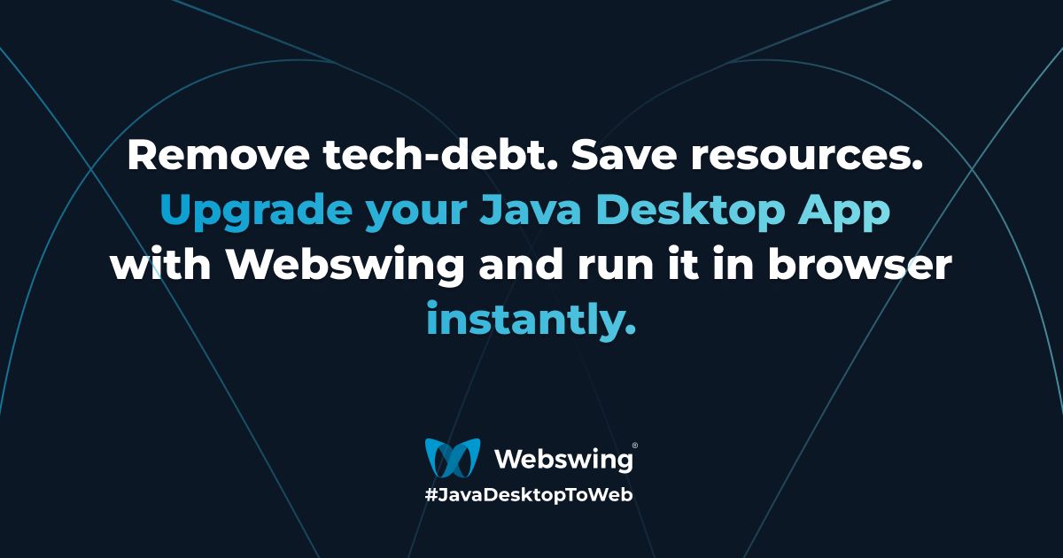 WEBSWING LIMITED on LinkedIn: Brings Java, JavaFX, Netbeans, Applet to ... WEBSWING LIMITED on LinkedIn: Brings Java, JavaFX, Netbeans, Applet to ...