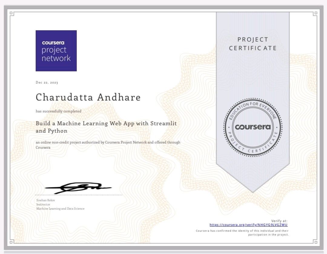 Charudatta Andhare on LinkedIn: #machinelearning #python #streamlit # ... Charudatta Andhare on LinkedIn: #machinelearning #python #streamlit # ...
