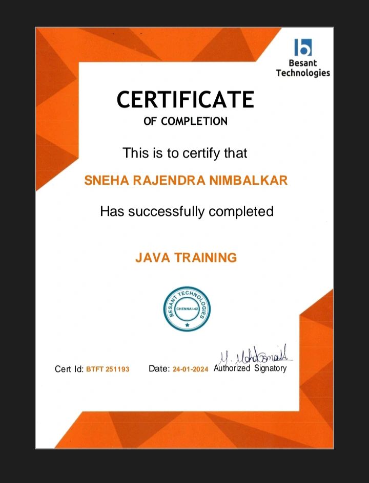 Sneha Nimbalakar on LinkedIn: #javaprogramming Sneha Nimbalakar on LinkedIn: #javaprogramming