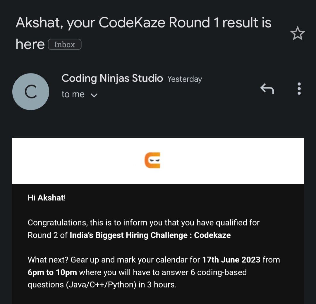 Akshat Jain on LinkedIn: #codekaze #codingninjas Akshat Jain on LinkedIn: #codekaze #codingninjas