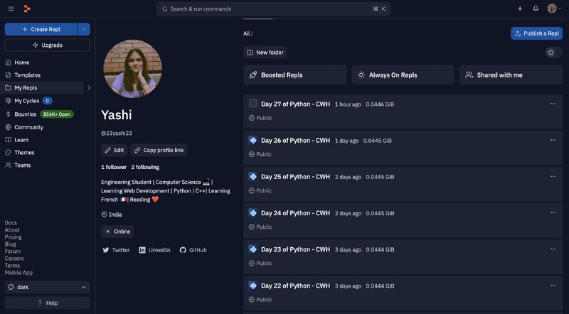 Yashi Srivastava on LinkedIn: #python #100daysofcode #100daysofpython # ... Yashi Srivastava on LinkedIn: #python #100daysofcode #100daysofpython # ...