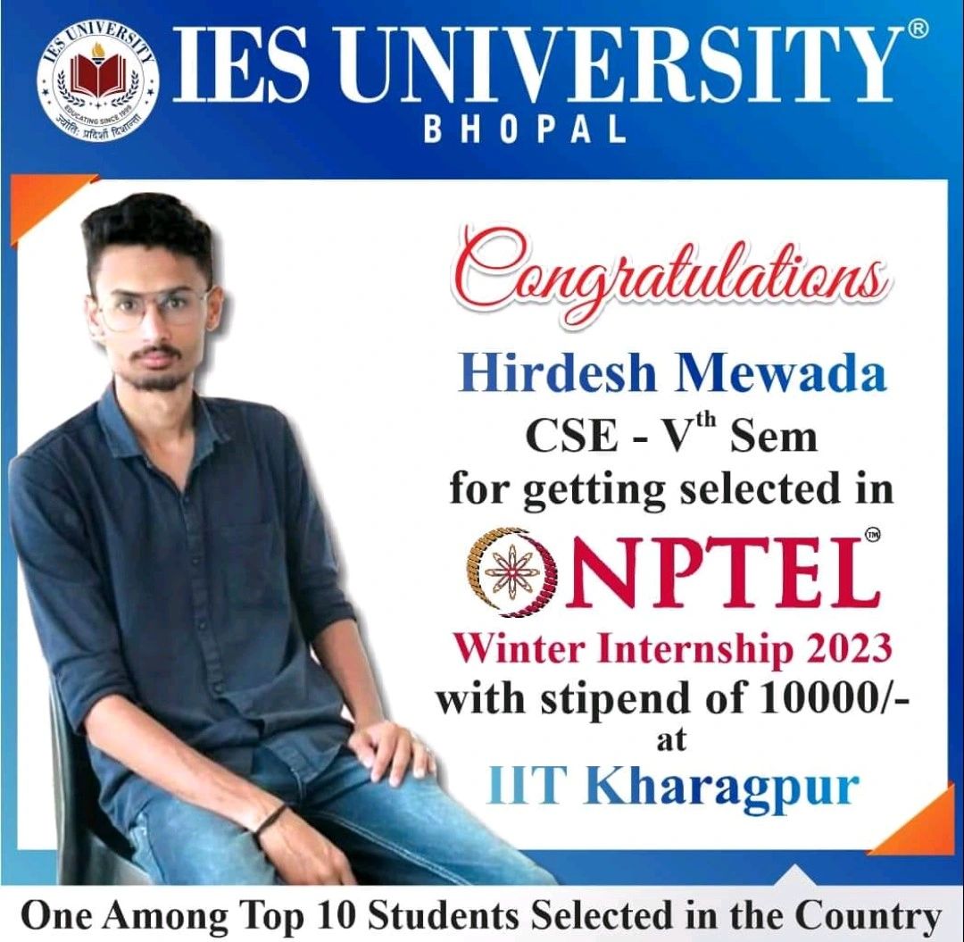 Hirdesh Mewada on LinkedIn: #iesian #iitkharagpur #nptel #ies # ... Hirdesh Mewada on LinkedIn: #iesian #iitkharagpur #nptel #ies # ...