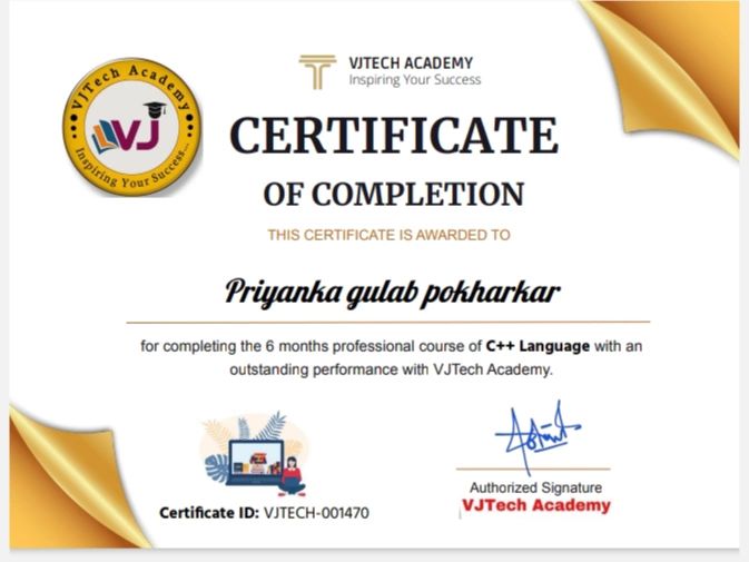 Priyanka Pokharkar on LinkedIn: #cplusplus #programming #continuouslearning Priyanka Pokharkar on LinkedIn: #cplusplus #programming #continuouslearning