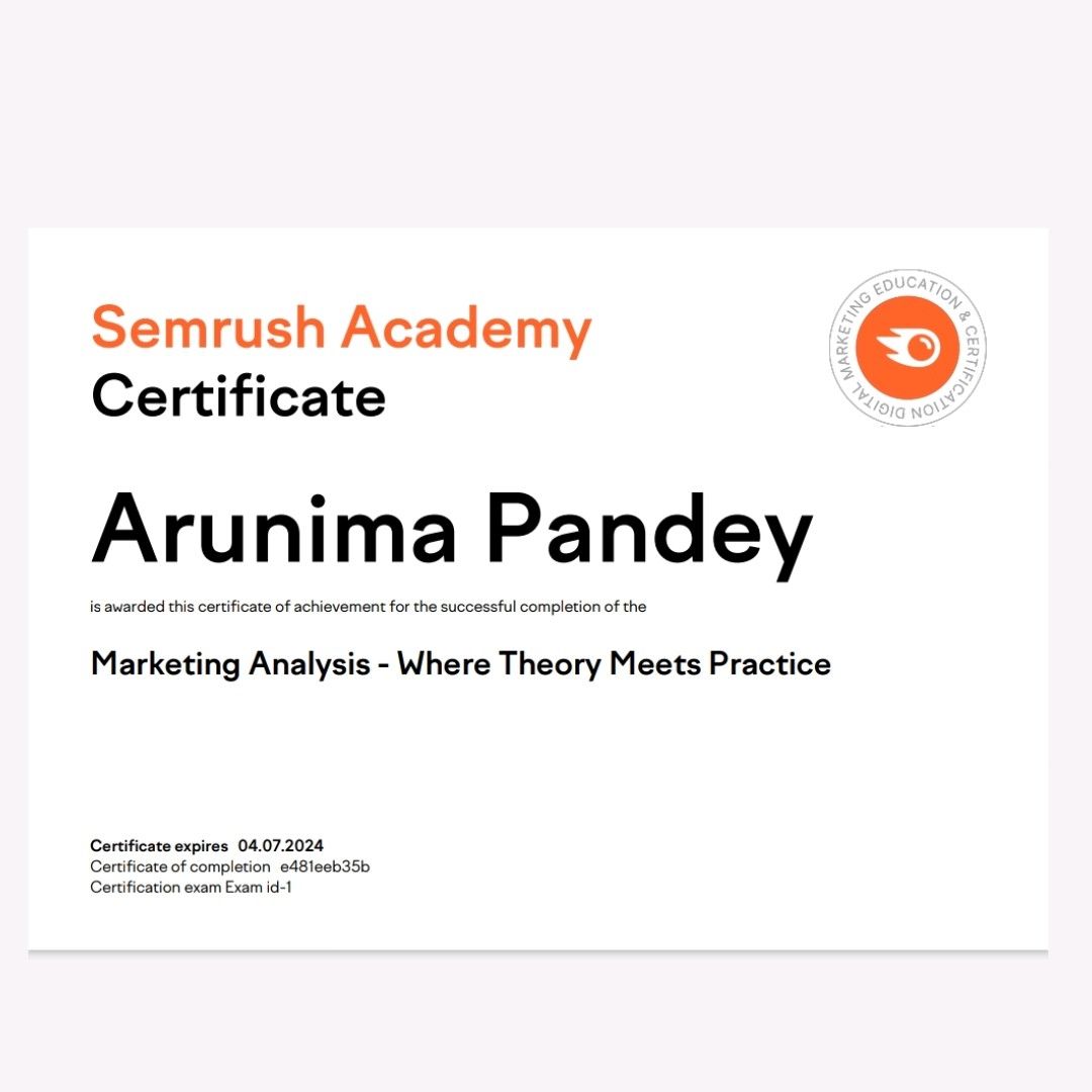 arunima pandey on LinkedIn: #semrush arunima pandey on LinkedIn: #semrush