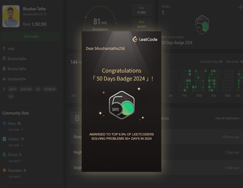 Bhushan Tathe on LinkedIn: #leetcode #coding #achievement # ... Bhushan Tathe on LinkedIn: #leetcode #coding #achievement # ...