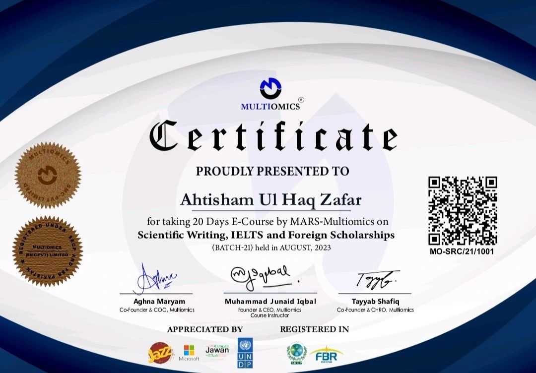 Ahtisham Ul Haq Zafar on LinkedIn: Excitedly Sharing this achievement ... Ahtisham Ul Haq Zafar on LinkedIn: Excitedly Sharing this achievement ...