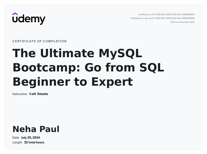 Neha Paul on LinkedIn: #sql #dataanalysis #lifelonglearning Neha Paul on LinkedIn: #sql #dataanalysis #lifelonglearning