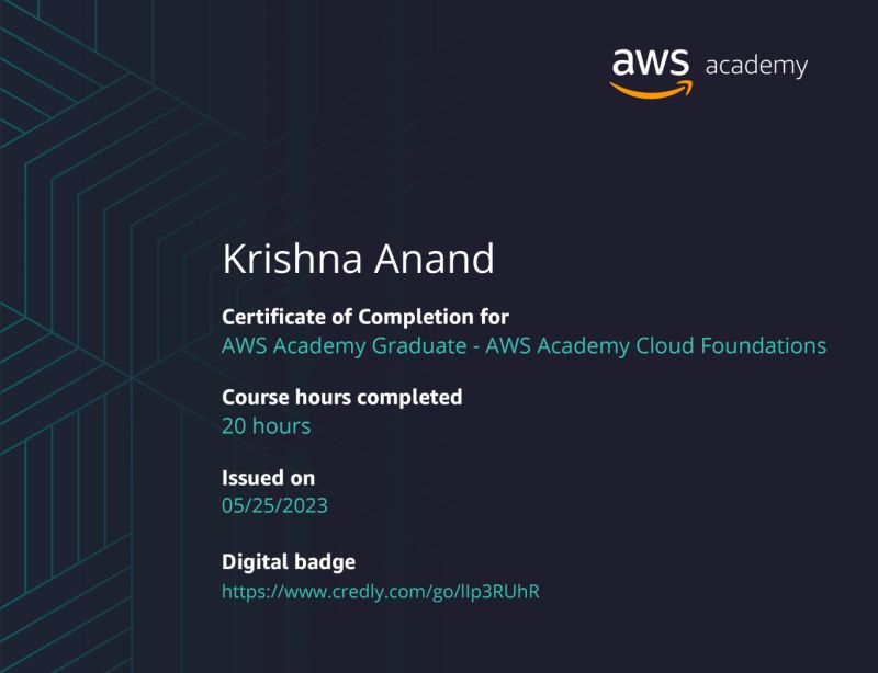 Krishna Anand on LinkedIn: #cloudcomputing #aws #awsacademy Krishna Anand on LinkedIn: #cloudcomputing #aws #awsacademy