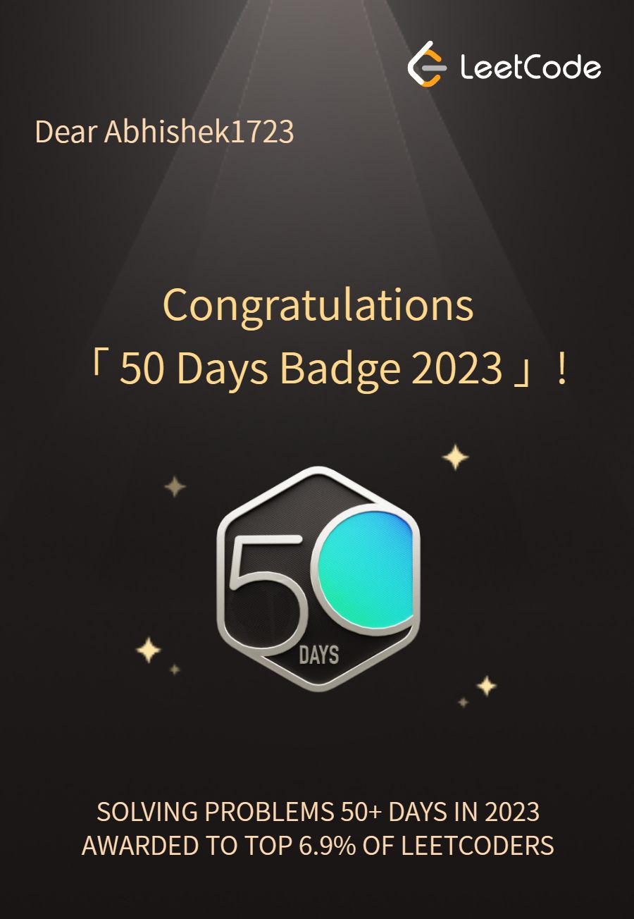 My 50th day of #leetcodechallenge on LeetCode | Abhishek Sahu posted on ... My 50th day of #leetcodechallenge on LeetCode | Abhishek Sahu posted on ...