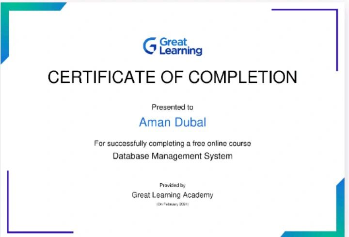 Aman Dubal on LinkedIn: #dbms #datamanagement #learningmilestone Aman Dubal on LinkedIn: #dbms #datamanagement #learningmilestone
