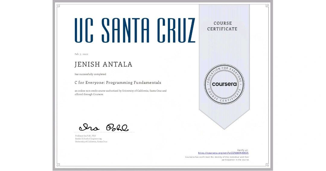 Jenish Antala on LinkedIn: I'm excited to share that I've successfully ... Jenish Antala on LinkedIn: I'm excited to share that I've successfully ...