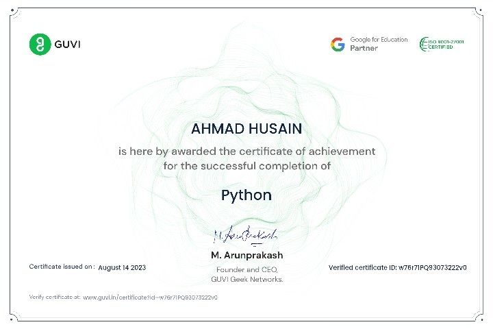 Ahmad Husain on LinkedIn: #python #guvi #pythonprogramming #learncoding ... Ahmad Husain on LinkedIn: #python #guvi #pythonprogramming #learncoding ...
