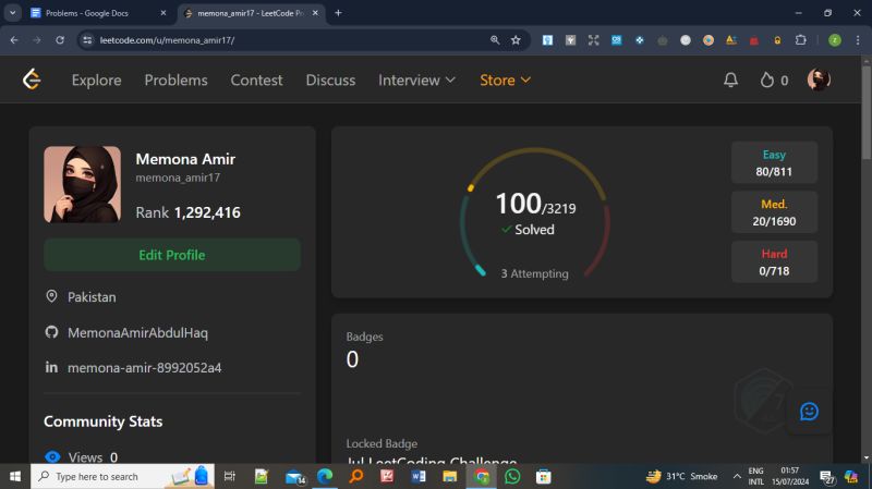 Memona Amir on LinkedIn: #leetcode #milestone #programming #coding # ... Memona Amir on LinkedIn: #leetcode #milestone #programming #coding # ...