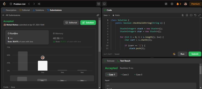 Mehak Mattoo on LinkedIn: Daily LeetCode Challenge- Valid Parenthesis ... Mehak Mattoo on LinkedIn: Daily LeetCode Challenge- Valid Parenthesis ...