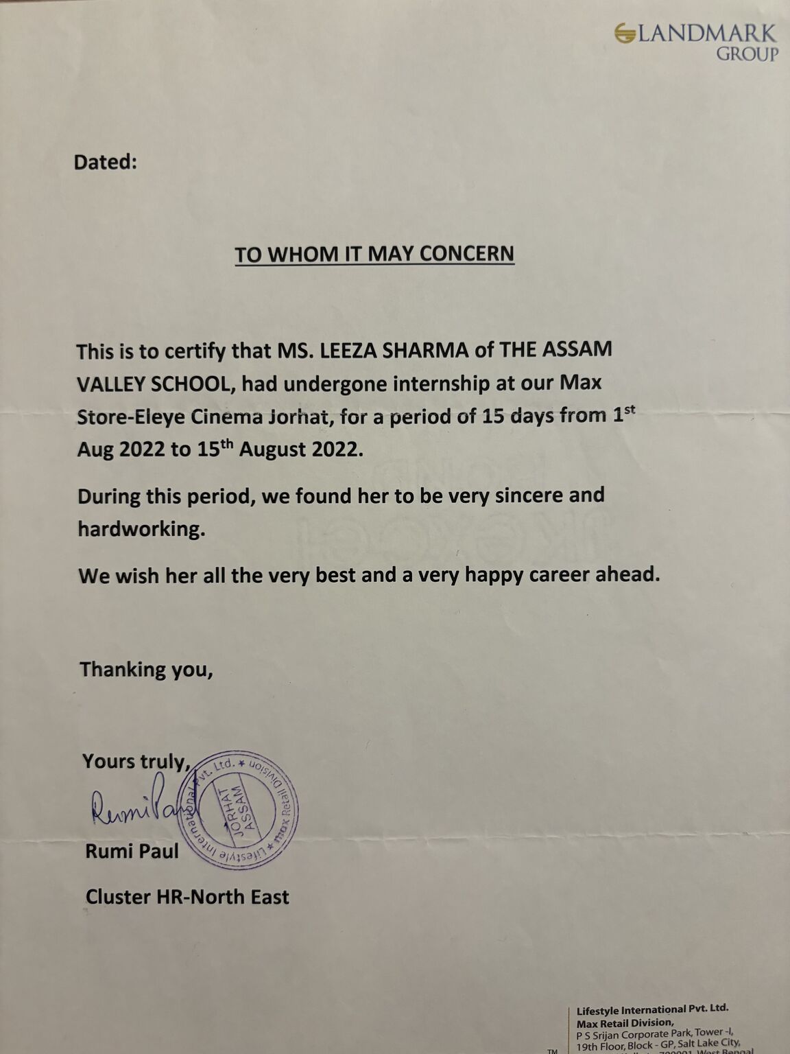 Leeza Sharma on LinkedIn: First internship certificate. Leeza Sharma on LinkedIn: First internship certificate.