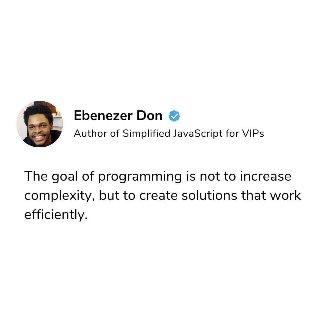 Ebenezer Don on LinkedIn: #programming #softwareengineering #javascript ... Ebenezer Don on LinkedIn: #programming #softwareengineering #javascript ...