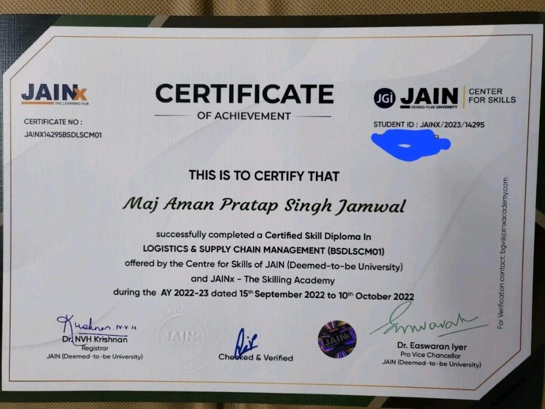 Major Aman Pratap Singh Jamwal posted on LinkedIn Major Aman Pratap Singh Jamwal posted on LinkedIn
