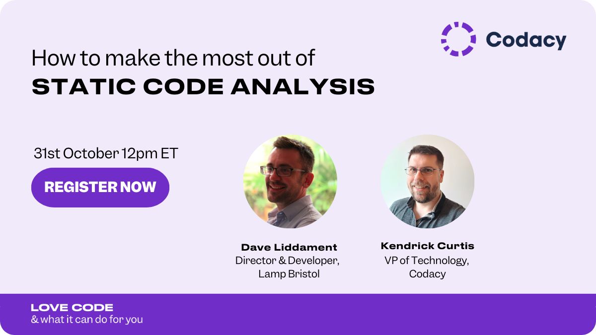 Codacy on LinkedIn: Codacy Webinar: Static Code Analysis Codacy on LinkedIn: Codacy Webinar: Static Code Analysis