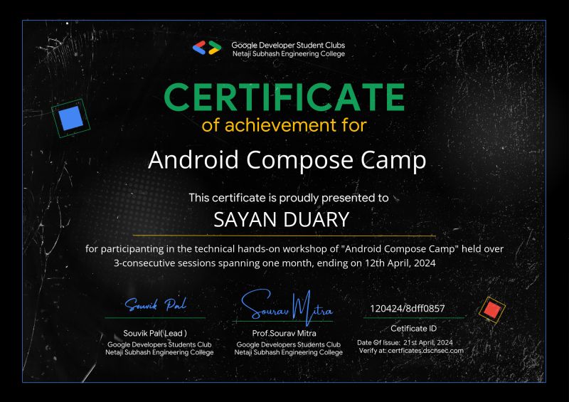 Finished Android Compose Camp! | Sayan Duary posted on the topic | LinkedIn Finished Android Compose Camp! | Sayan Duary posted on the topic | LinkedIn