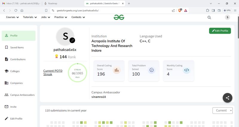 Satvik Pathak on LinkedIn: #dsa #cpp #geeksforgeeks #softwaredevelopment Satvik Pathak on LinkedIn: #dsa #cpp #geeksforgeeks #softwaredevelopment