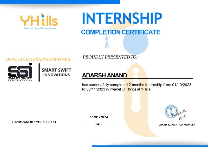 Adarsh Anand on LinkedIn: #iot #internship #techinnovation # ... Adarsh Anand on LinkedIn: #iot #internship #techinnovation # ...
