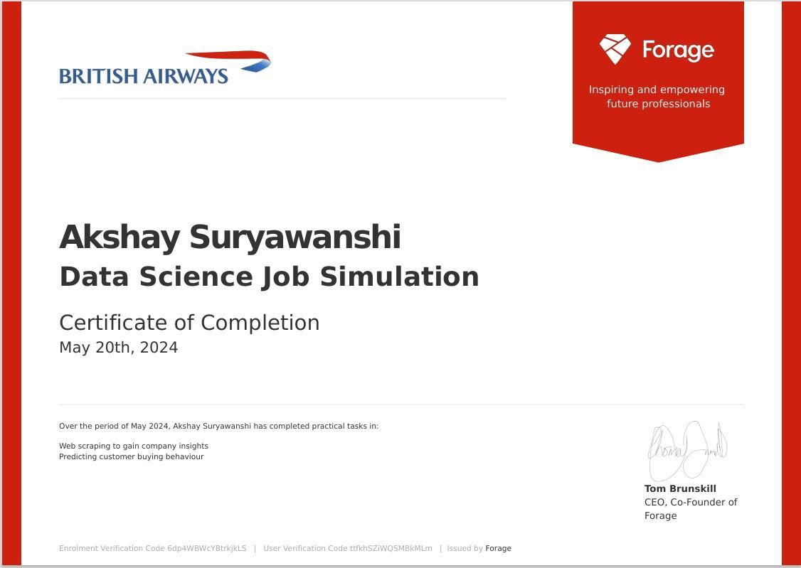Akshay Suryawanshi on LinkedIn: I just completed British Airways' Data ... Akshay Suryawanshi on LinkedIn: I just completed British Airways' Data ...