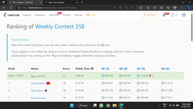 Ajay Soni on LinkedIn: #connections #leetcode #codingchallenge #contest ... Ajay Soni on LinkedIn: #connections #leetcode #codingchallenge #contest ...