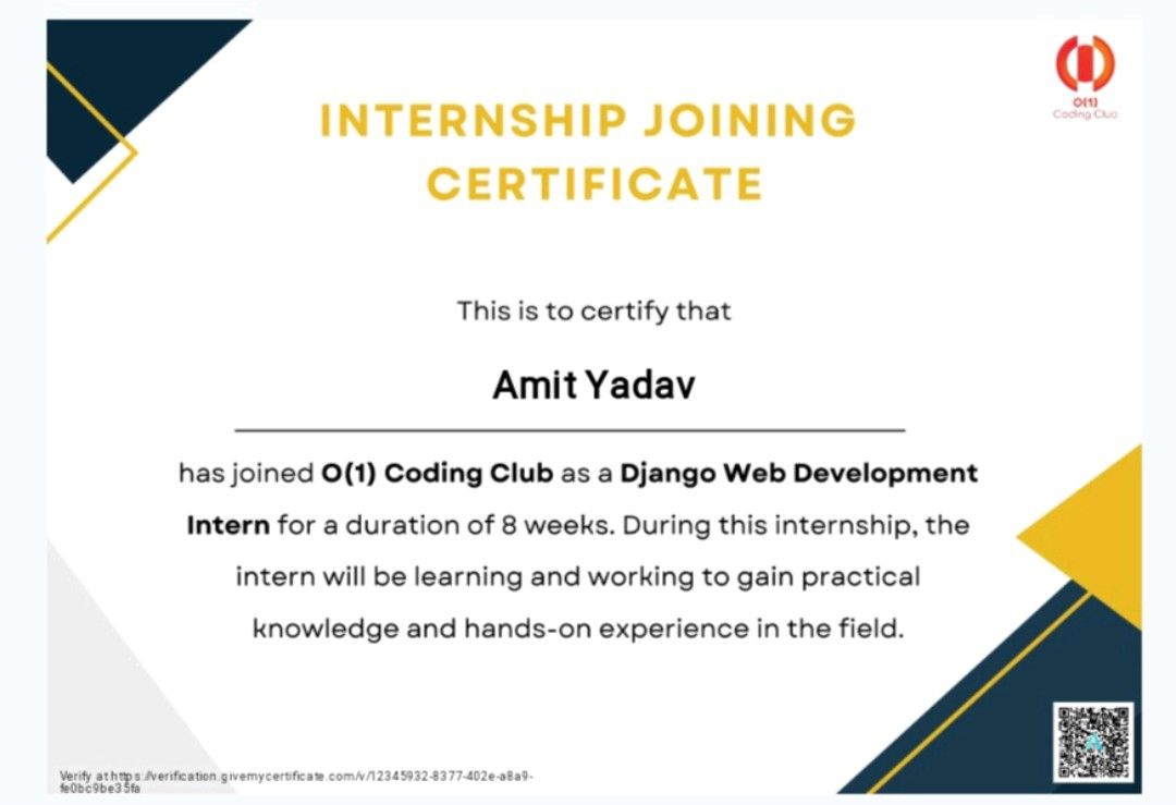 Amit Yadav on LinkedIn: #internlife #djangodevelopment #techenthusiast ... Amit Yadav on LinkedIn: #internlife #djangodevelopment #techenthusiast ...