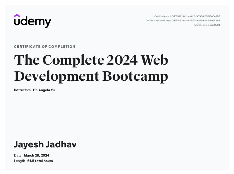 Jayesh Jadhav on LinkedIn: #webdevelopment #bootcamp #learning #growth Jayesh Jadhav on LinkedIn: #webdevelopment #bootcamp #learning #growth