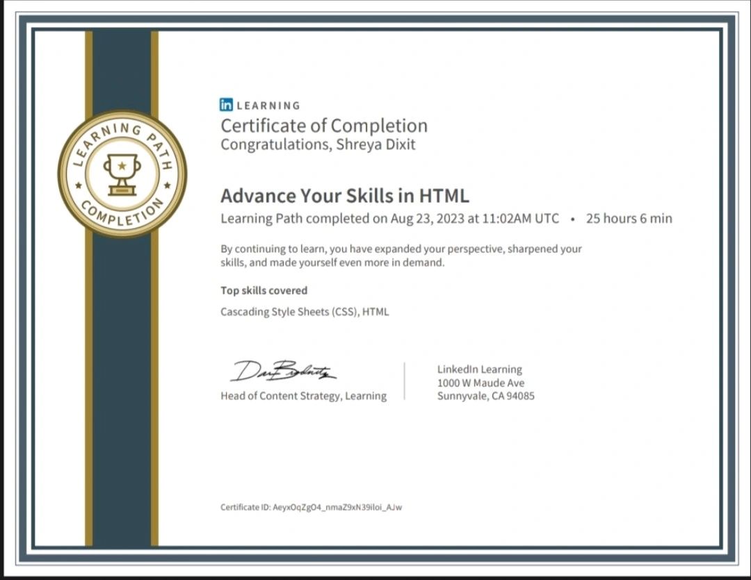 Shreya Dixit on LinkedIn: #html #css Shreya Dixit on LinkedIn: #html #css
