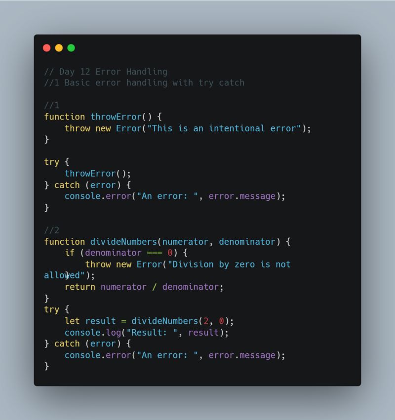 Mahveen Fatima on LinkedIn: #javascript #errorhandling #coding # ... Mahveen Fatima on LinkedIn: #javascript #errorhandling #coding # ...
