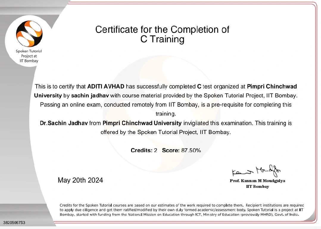 Aditi Avhad on LinkedIn: #cprogramming #iitbombay #codingskills # ... Aditi Avhad on LinkedIn: #cprogramming #iitbombay #codingskills # ...