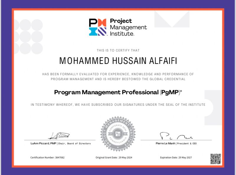 Mohammed Alfaifi, PgMP, PMP on LinkedIn: #pgmp #pmi #programmanagement ... Mohammed Alfaifi, PgMP, PMP on LinkedIn: #pgmp #pmi #programmanagement ...