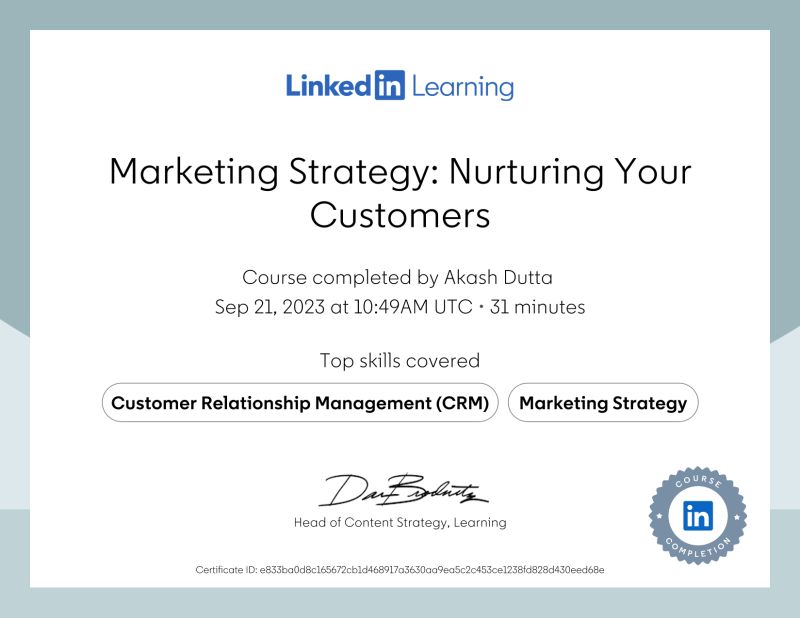 Akash Dutta on LinkedIn: Certificate of Completion Akash Dutta on LinkedIn: Certificate of Completion